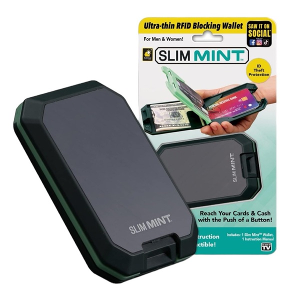 Bags | Slim Mint Ultrathin Rfidblocking Wallet Asseenontv Id Theft ...